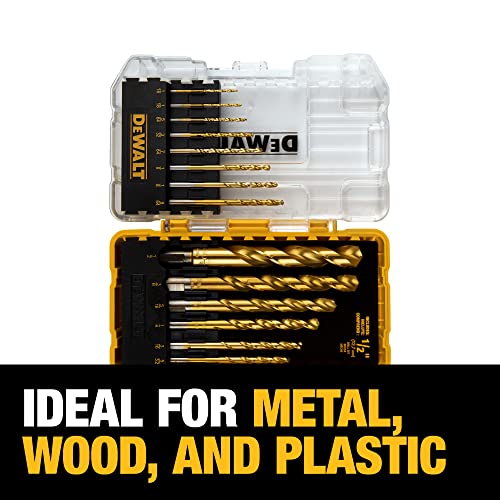 DEWALT DW1341 14-Piece Titanium Nitride Speed Tip Drill Bit Set