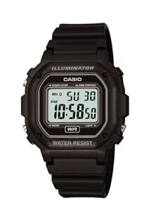 casio men's f108wh illuminator collection black resin strap digital watch