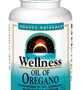 Source Naturals Wellness Oil of Oregano - Standardized to 70% Carvacrol - 60 Vegetarian Capsules