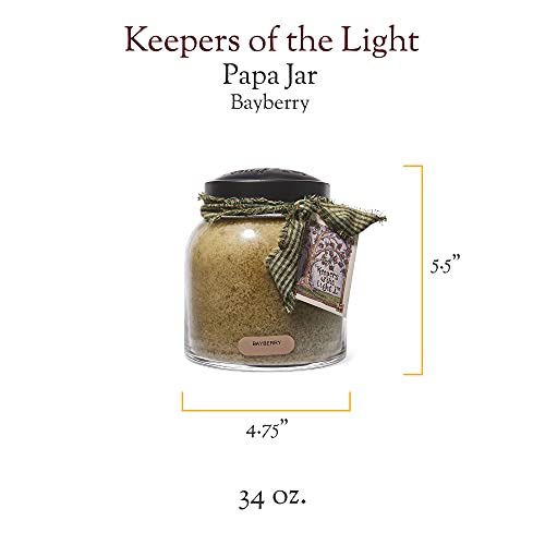 A Cheerful Giver - Bayberry - 34oz Papa Scented Candle Jar with Lid - Keepers of the Light - 155 Hours of Burn Time, Gift for Women, Green