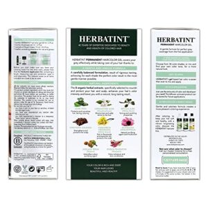 Herbatint Permanent Haircolor Gel, 2N Brown, Alcohol Free, Vegan, 100% Grey Coverage - 4.56 oz