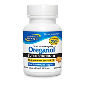 north american herb & spice super strength oreganol p73-60 softgels - immune system support - vegan friendly wild oregano - 285% more potent than regular strength - non-gmo - 60 servings