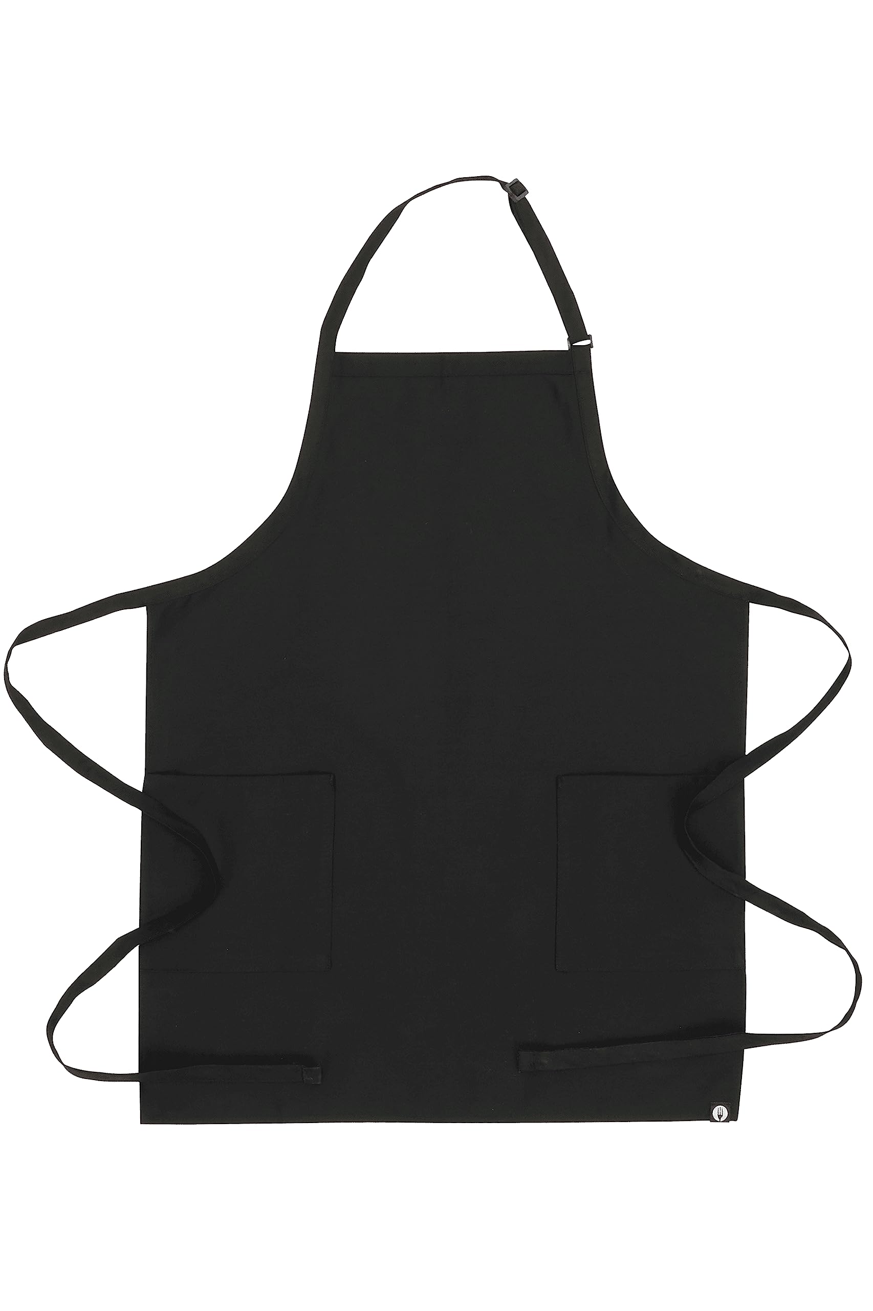 Chef Works Unisex Two Patch Pocket Bib Apron, Black, One Size