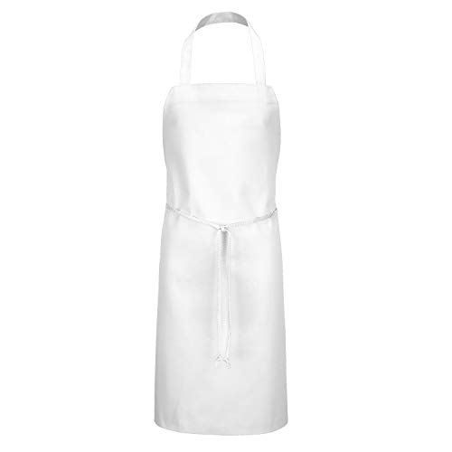 Chef Designs Men's Standard Bib Apron, One Size Fits All, White