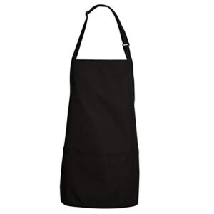 Chef Designs Men's Premium Short Bib Apron, Black, 28W x 24L