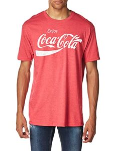 coca-cola mens coca cola coke classic t shirt, red heather, large us