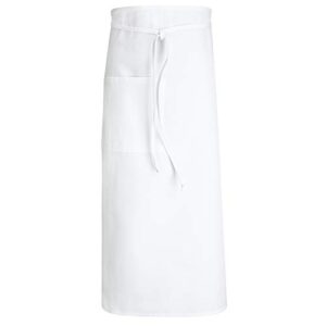 Chef Designs mens Bistro kitchen aprons, White, 28W x 32L US