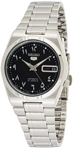 seiko 5 automatic black dial stainless steel men's watch snk063j5