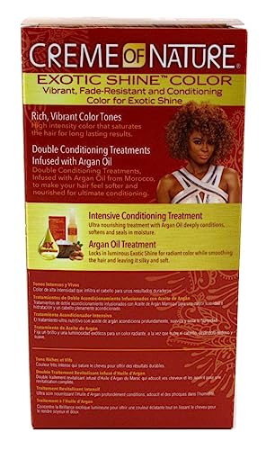 Exotic Shine Hair Color by Creme of Nature, 9.2 Light Caramel Brown, with Argan Oil from Morocco, 1 Application