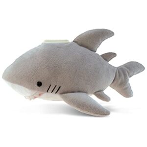 DolliBu Gray Shark Plush Huggie Bank - Super Soft Stuffed Animal Money Bank Savings Storage for Little Kids, Cute & Fluffy Fun Coin Bank Toy, Wildlife Plush Piggy Bank for Girls & Boys - 9 Inch