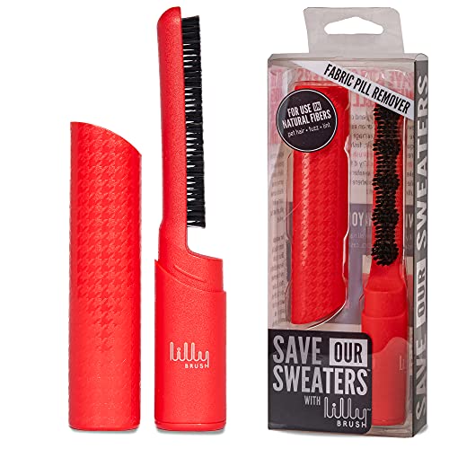 Lilly Brush Save Our Sweaters- Sweater Pill, Lint and Pet Hair Remover (Red)