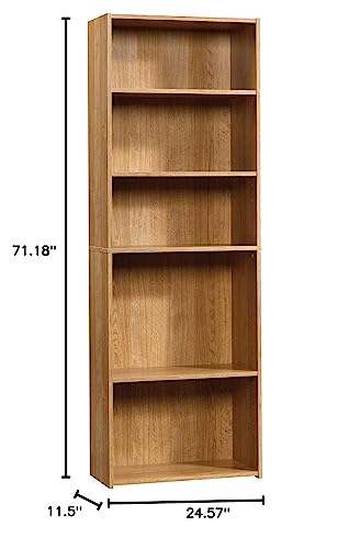 Sauder Beginnings 5-Shelf Bookcase, Highland Oak finish