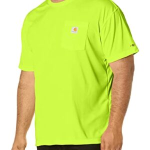 Carhartt Men's High-Visibility Force Relaxed Fit Lightweight Color Enhanced Short-Sleeve Pocket T-Shirt , Brite Lime, X-Large