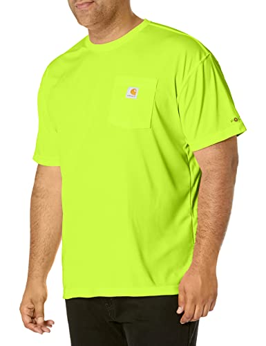 Carhartt Men's High-Visibility Force Relaxed Fit Lightweight Color Enhanced Short-Sleeve Pocket T-Shirt , Brite Lime, X-Large