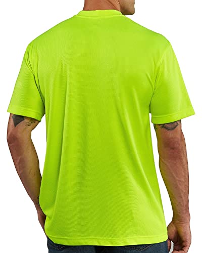 Carhartt Men's High-Visibility Force Relaxed Fit Lightweight Color Enhanced Short-Sleeve Pocket T-Shirt , Brite Lime, X-Large