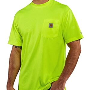 Carhartt Men's High-Visibility Force Relaxed Fit Lightweight Color Enhanced Short-Sleeve Pocket T-Shirt , Brite Lime, X-Large