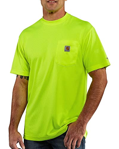 Carhartt Men's High-Visibility Force Relaxed Fit Lightweight Color Enhanced Short-Sleeve Pocket T-Shirt , Brite Lime, X-Large