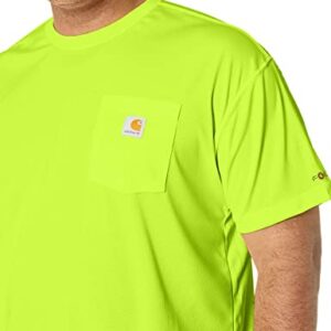 Carhartt Men's High-Visibility Force Relaxed Fit Lightweight Color Enhanced Short-Sleeve Pocket T-Shirt , Brite Lime, X-Large