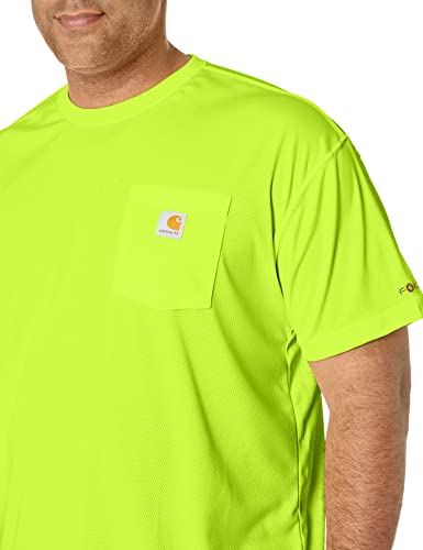 Carhartt Men's High-Visibility Force Relaxed Fit Lightweight Color Enhanced Short-Sleeve Pocket T-Shirt , Brite Lime, X-Large