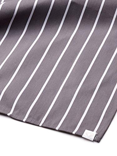 Chef Works Unisex English Chef Apron, Grey W/ Wht Stripe, One Size