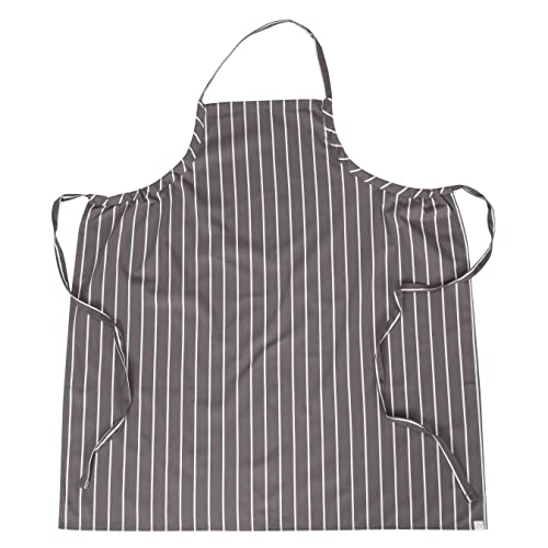 Chef Works Unisex English Chef Apron, Grey W/ Wht Stripe, One Size