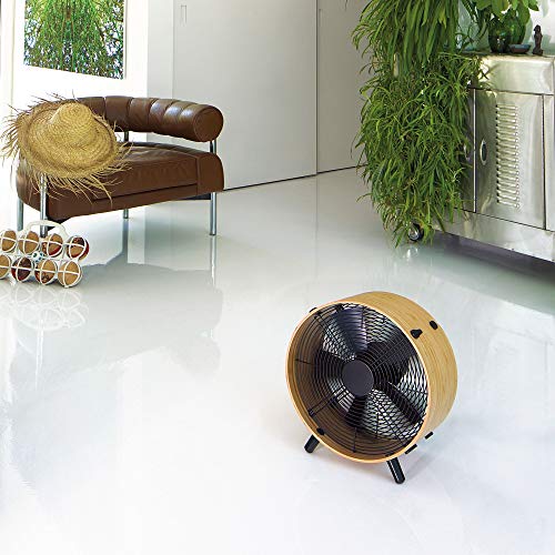 Stadler Form fan Otto, with eco-friendly bamboo ring, three speed levels, adorns home or office, 55 W