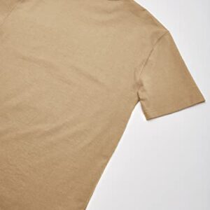 Dickies mens Heavyweight Crew Neck Short Sleeve Tee Henley Shirt, Desert Sand, Large US