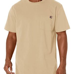 Dickies mens Heavyweight Crew Neck Short Sleeve Tee Henley Shirt, Desert Sand, Large US