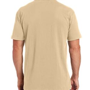 Dickies mens Heavyweight Crew Neck Short Sleeve Tee Henley Shirt, Desert Sand, Large US