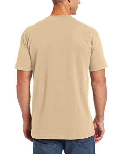 Dickies mens Heavyweight Crew Neck Short Sleeve Tee Henley Shirt, Desert Sand, Large US