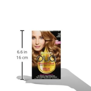 Garnier Olia Ammonia Free Permanent Hair Color, 100% Gray Coverage (Packaging May Vary), 7.0 Dark Blonde, Pack of 1