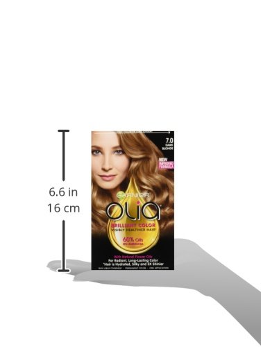 Garnier Olia Ammonia Free Permanent Hair Color, 100% Gray Coverage (Packaging May Vary), 7.0 Dark Blonde, Pack of 1