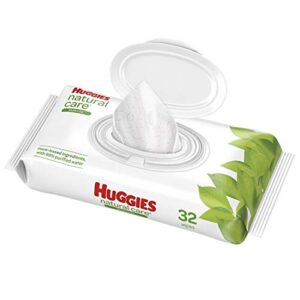 huggies natural care, baby wipes, unscented, 32 count