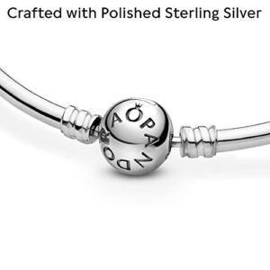 PANDORA Jewelry Bangle Charm Sterling Silver Bracelet, 7.5"