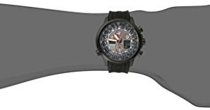 Citizen Men's Promaster Navihawk A-T Eco-Drive Pilot Watch, Atomic Timekeeping, Chronograph, Power Reserve Indicator, Luminous Hands and Markers, Anti-Reflective Crystal, Black Rubber Strap