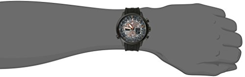 Citizen Men's Promaster Navihawk A-T Eco-Drive Pilot Watch, Atomic Timekeeping, Chronograph, Power Reserve Indicator, Luminous Hands and Markers, Anti-Reflective Crystal, Black Rubber Strap