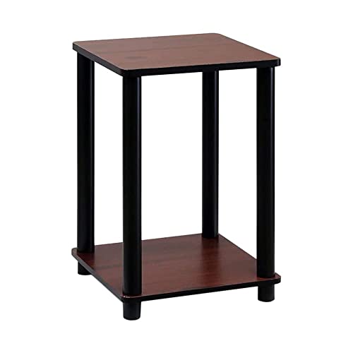 Furinno Turn-N-Tube End Table, Dark Cherry/Black , 1-Pack