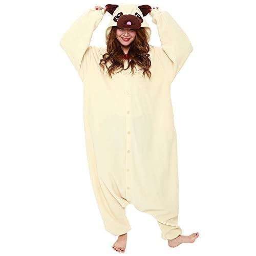 SAZAC Pug Dog Kigurumi - Onesie Jumpsuit Halloween Costume