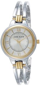 anne klein women's ak/1441svtt two-tone open bangle watch