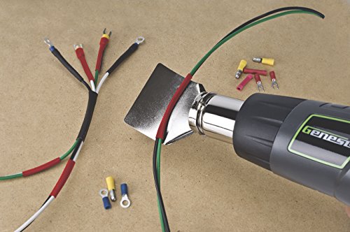 Genesis GHG1500A Dual Temperature Heat Gun Kit With Fast Heat High And Low Settings 572F/1000F, Air Reduction Nozzle, Reflector Nozzle, And Two Deflector Nozzles with 2 Year Warranty