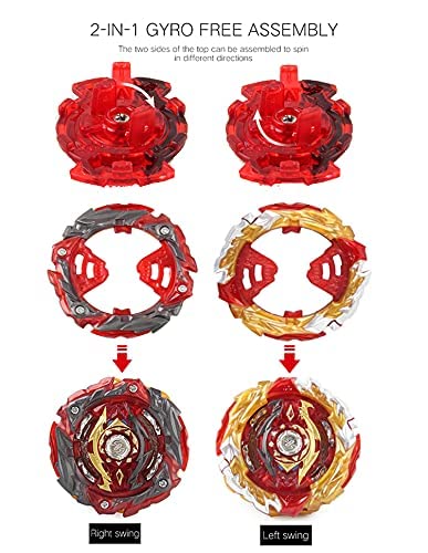 Bey Battle Burst Gyro Blade Toy Set Gift with Portable Box 12 Spinning Tops 2 Two-Way Launcher Metal Fusion Attack Top Battling Game Gift for Boys Children Kids