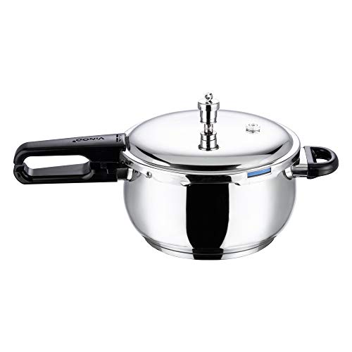 Vinod V-5.5L Splendid Plus Handi Stainless Steel Pressure Cooker, 5.5-Liter