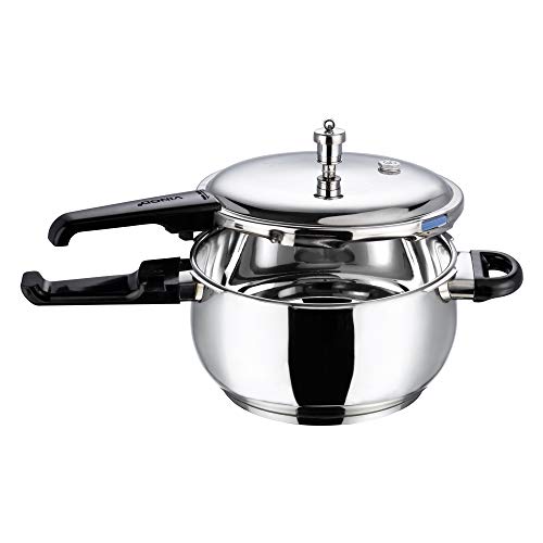 Vinod V-5.5L Splendid Plus Handi Stainless Steel Pressure Cooker, 5.5-Liter