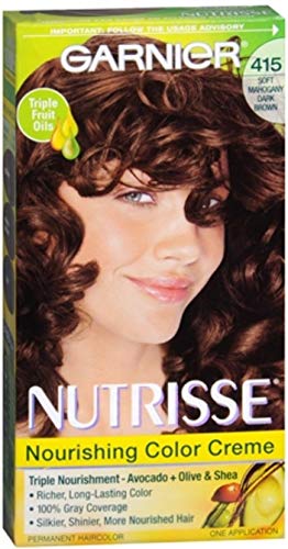 Garnier Nutrisse Haircolor - 415 Raspberry Truffle (Soft Mahogany Dark Brown) 1 Each (Pack of 3)