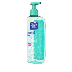 Clean & Clear Morning Burst Oil-Free Hydrating Facial Cleanser with Cucumber & Green Mango Extract, Gentle Daily Face Wash for All Skin Types, Non-Comedogenic, Hypoallergenic, 8 fl. oz