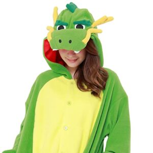 SAZAC Dragon Kigurumi - Onesie Jumpsuit Halloween Costume (Regular, Adult, One-Size-Fits-All)