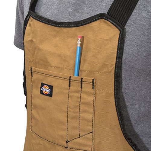 Dickies 16-Pocket Workshop Bib Apron, Durable Canvas Construction, Reinforced Edges, Adjustable Belt, Grey/Tan