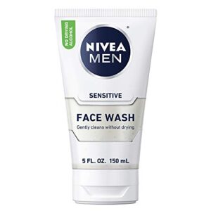 nivea men sensitive face wash with vitamin e, chamomile and witch hazel extracts, 5 fl oz tube