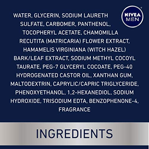 Nivea Men Sensitive Face Wash with Vitamin E, Chamomile and Witch Hazel Extracts, 5 Fl Oz Tube