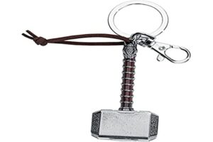 marvel thor hammer 2 pewter key ring , unisex-children, grey